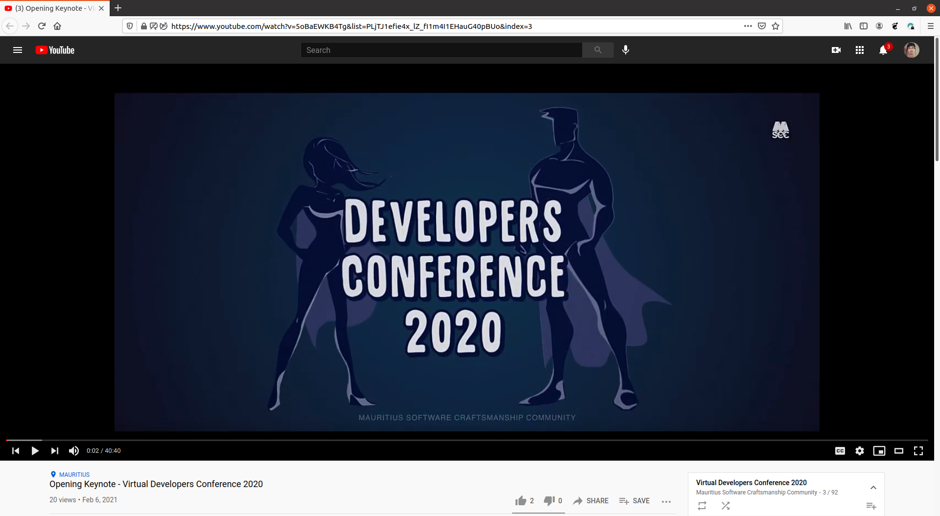 Videos from the Virtual Developers Conference 2020 are up on YouTube